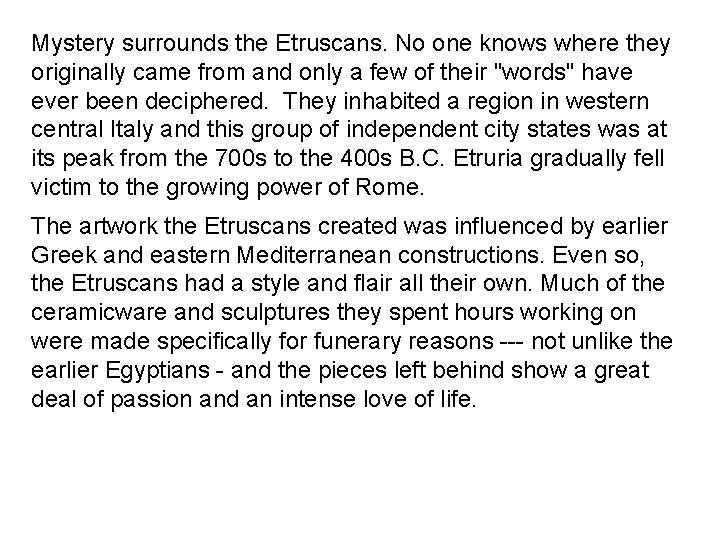 Etruscan art 6 th 5 th century BC