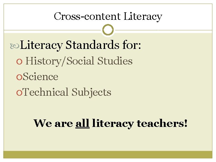 Welcome Back Teachers TODAYS PRESENTATION COMMON CORE STATE
