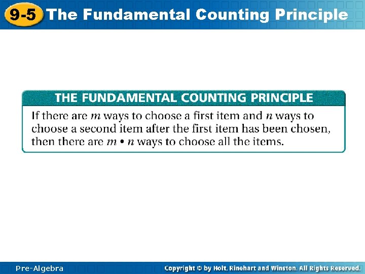 9 5 The Fundamental Counting Principle PreAlgebra HOMEWORK