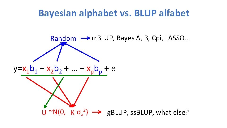 Statistical Genomics Lecture 29 BLUP Alphabet Zhiwu Zhang