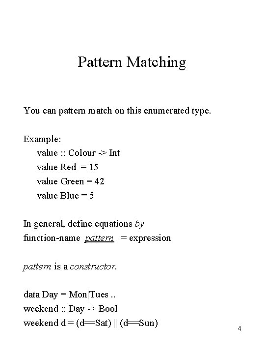 Functional Programming Lecture 6 Algebraic Data Types 1