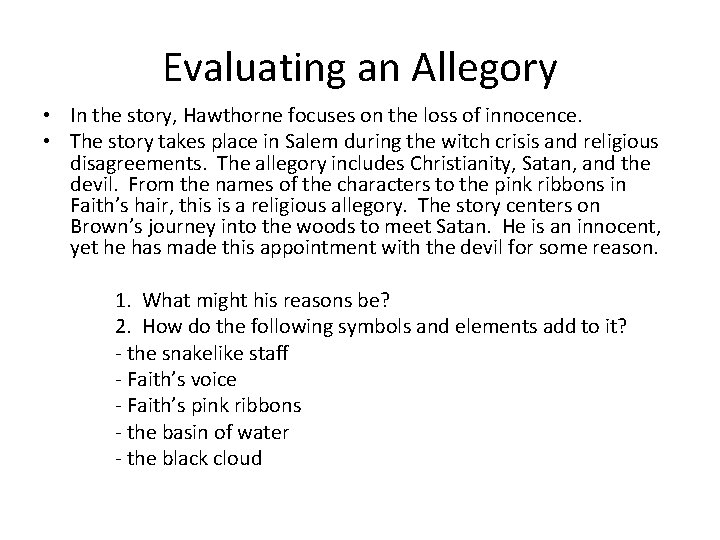 Evaluating Symbolism Allegory and Imagery Elements of Fiction