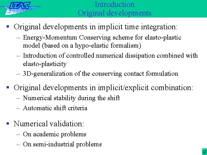 Laboratoire de Techniques Aronautiques et Spatiales ASMA Milieux