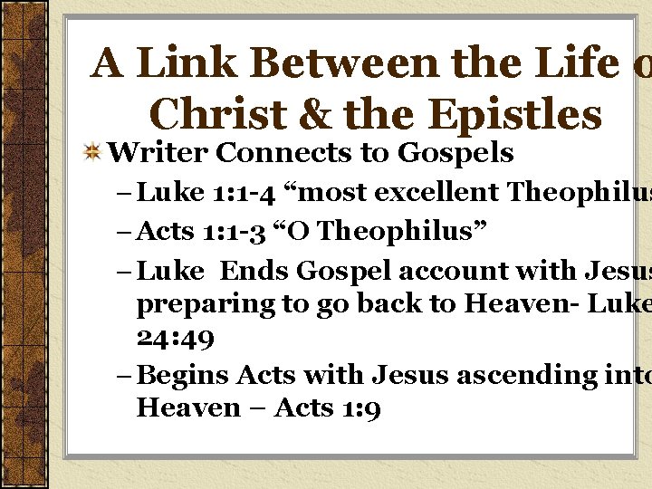 Back to Basics The Acts of the Apostles