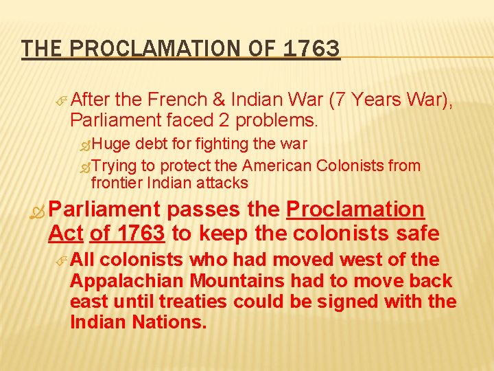 RISING TENSIONS BETWEEN THE AMERICAN COLONIES BRITAIN CHAPTER