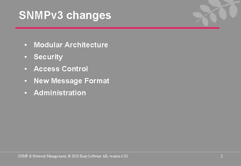 8 Snmpv 3 Objectives Architecture Security Access Control