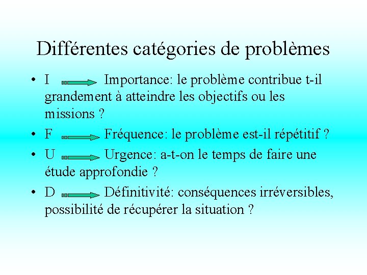 METHODE DE RESOLUTION DE PROBLEME PLAN I Gnralits