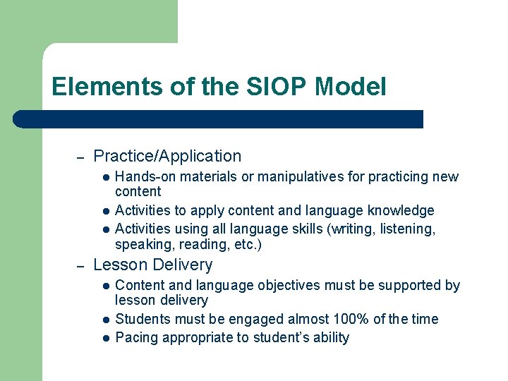 Tools for ESL Lesson Plans By Terry Skiles