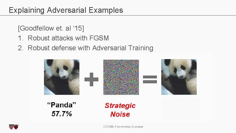 Lecture 21 Adversarial Networks CS 109 B Data