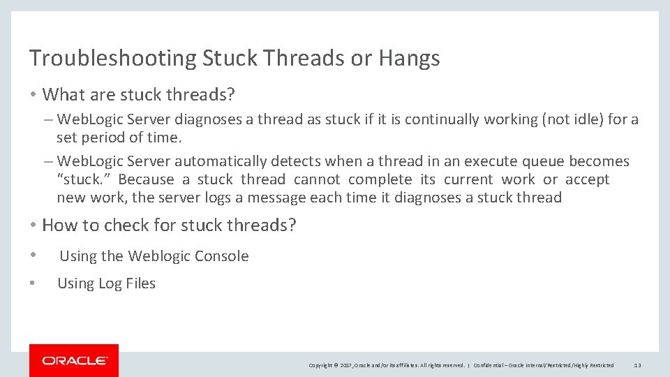 Open World 2017 Best Practices for Troubleshooting Oracle