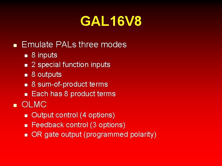Lecture No 21 Programmable Logic Devices Recap n