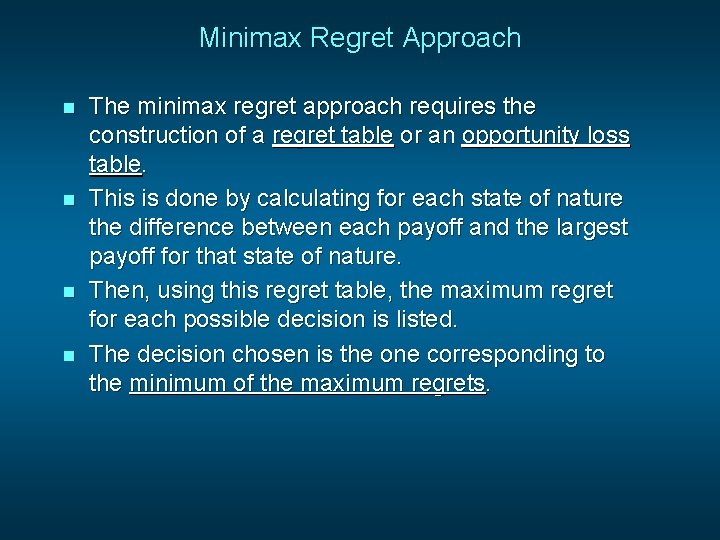 Chapter 8 Decision Analysis n n n Problem
