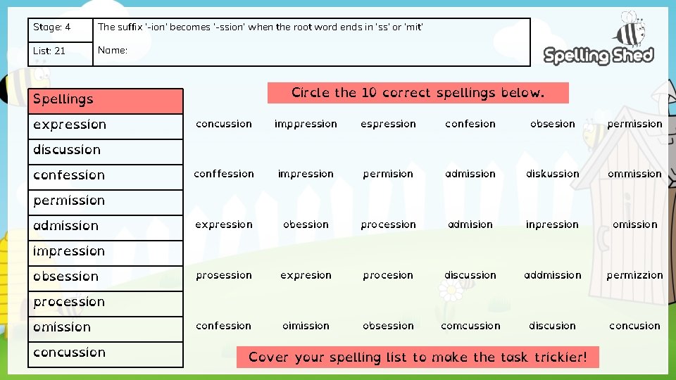 Stage 4 List 21 The suffix ion becomes