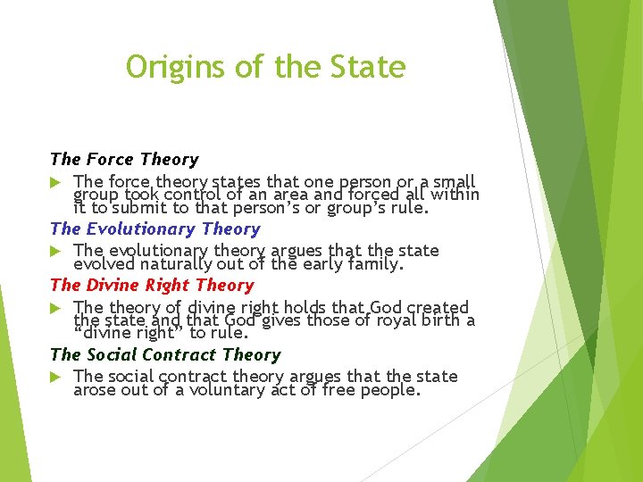 Principles of Government Chapter 1 Section 1 Vocabulary
