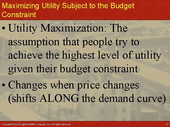 Chapter Five The Demand Curve and the Behavior