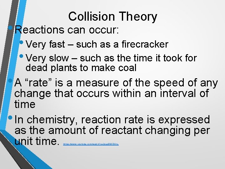 Chapter 17 Rates of Reaction EQUILIBRIUM Collision Theory