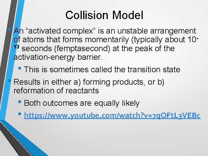 Chapter 17 Rates of Reaction EQUILIBRIUM Collision Theory