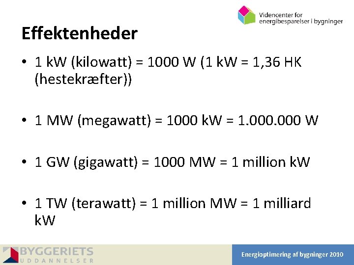 Effekt og energi De fossile brndsler kul olie