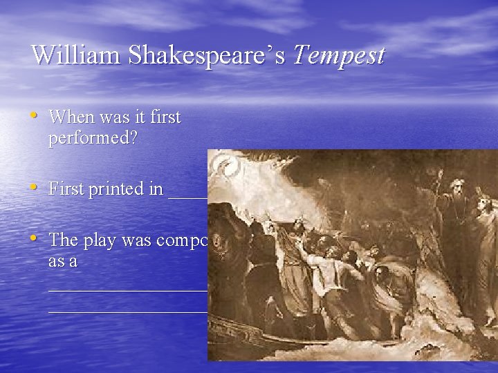 The Tempest by William Shakespeare By Prenya Rajendran