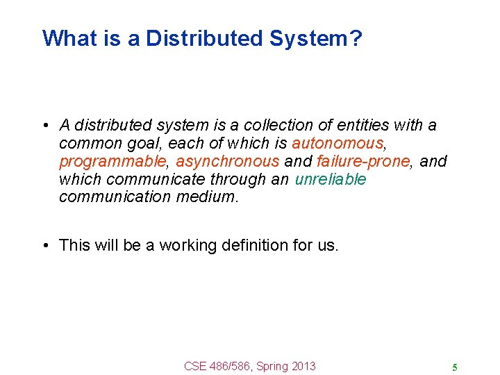 CSE 486586 Distributed Systems Introduction Steve Ko Computer