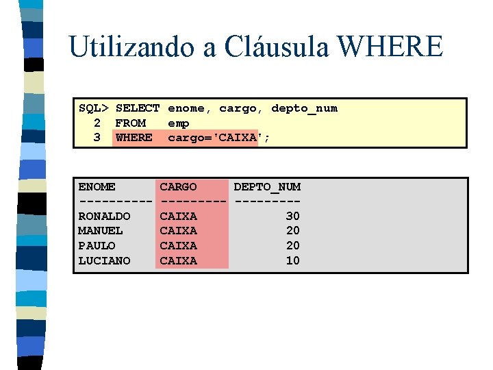 Conceitos bsicos de SQL e ORACLE SQL PLUS