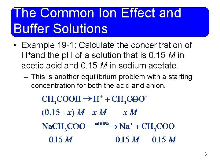 19 Ionic Equilibria Part II Buffers and Titration