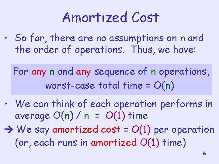 Chapter 17 Amortized Analysis I 1 About this