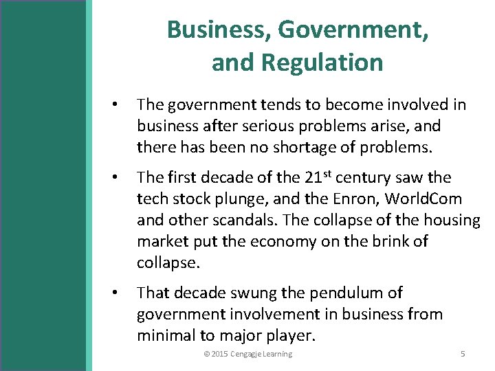 2015 Cengage Learning 1 Chapter 11 Business Government