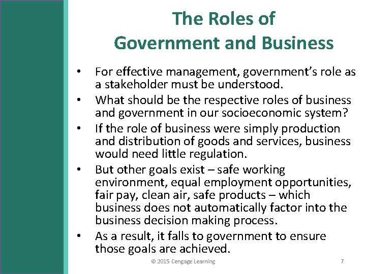 2015 Cengage Learning 1 Chapter 11 Business Government