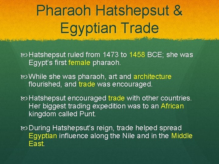 Ancient Egypt Notes Miss Barretts 6 th Grade