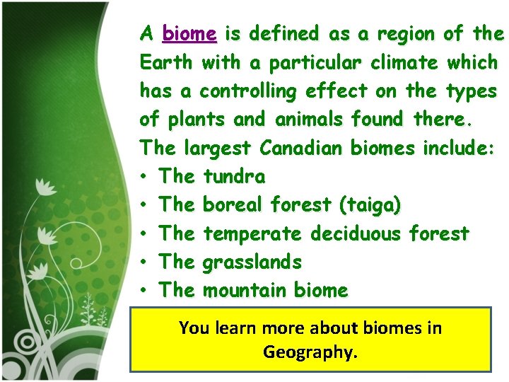 SCIENCE 9 BIOLOGY UNIT SUSTAINABLE ECOSYSTEMS Lesson INTRODUCTION