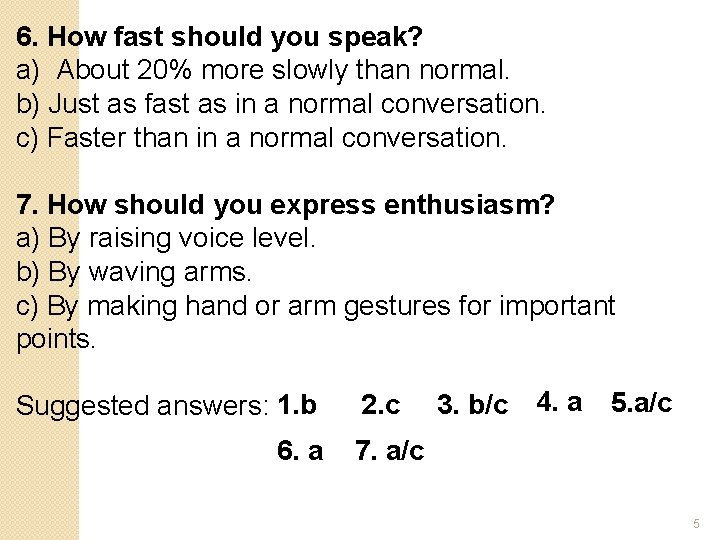 HOW TO MAKE A PRESENTATION BODY LANGUAGE QUIZ