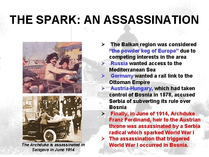 THE FIRST WORLD WAR 1914 1918 Objectives 1