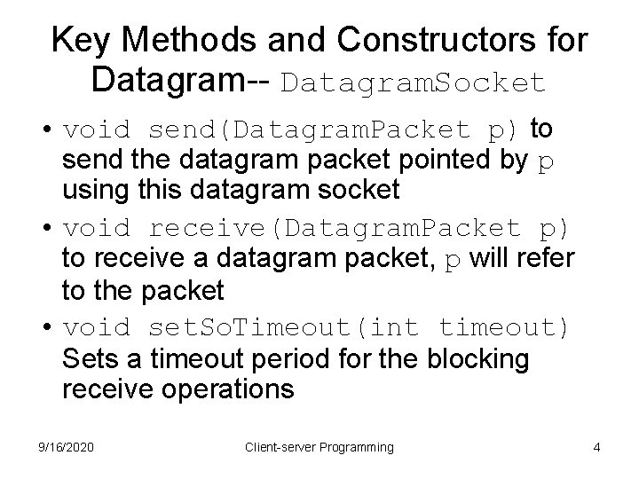 Block 11 Datagram Examples Jin Sa 9162020 Clientserver
