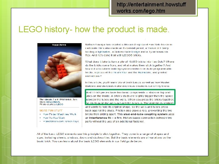 LEGO secondary research By Chloe Richardson http www