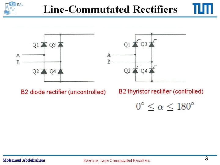LineCommutated Rectifiers Mohamed Abdelrahem Institute for Electrical Drive