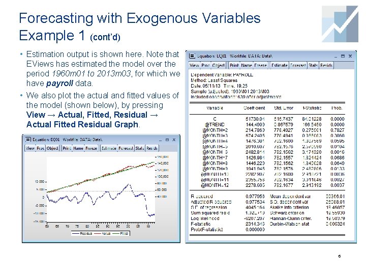 EViews Training Basic Forecasting Note Data and workfiles