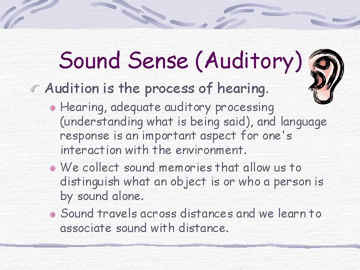 SENSORY PROCESSING DIFFERENCES Exploring the Line Between Personal