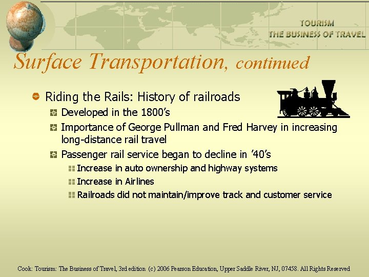 Chapter Five Transportation Cook Tourism The Business of