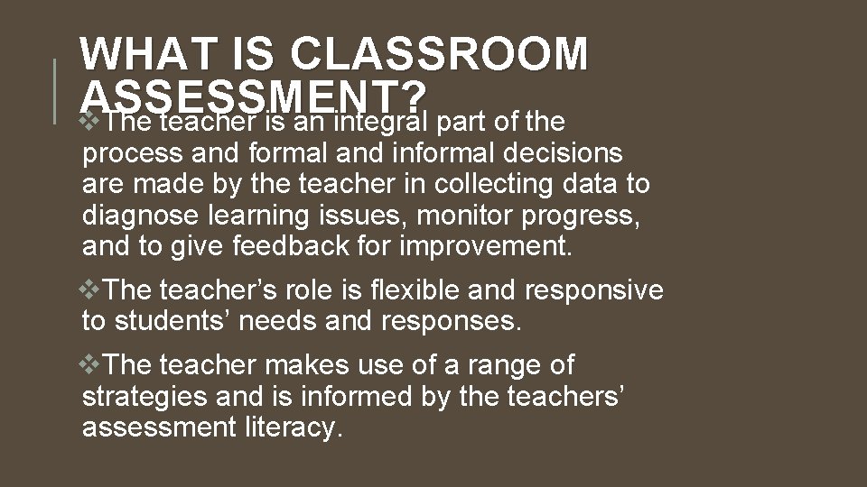 A MODEL OF CLASSROOM ASSESSMENT FOR TRINIDAD TOBAGO