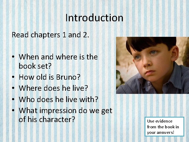 The boy in the striped pyjamas lesson 1