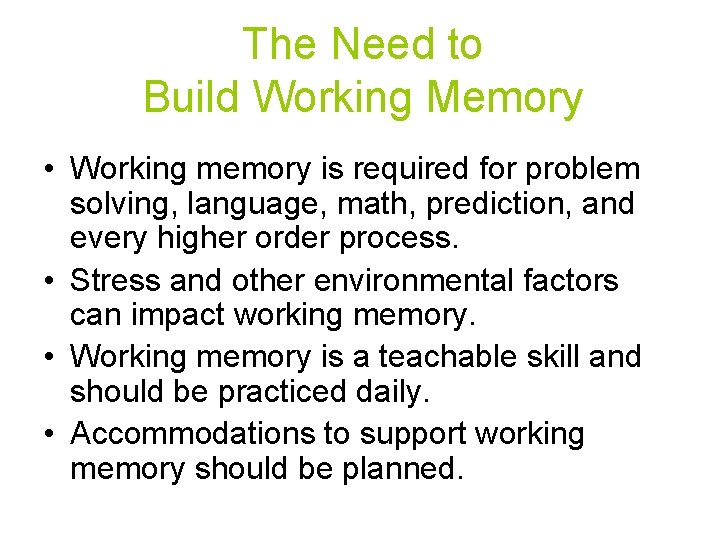 Beginning Teacher January Forum 3 Working Memory Learning