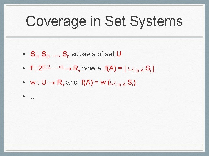 Submodular Set Function Maximization A MiniSurvey Chandra Chekuri