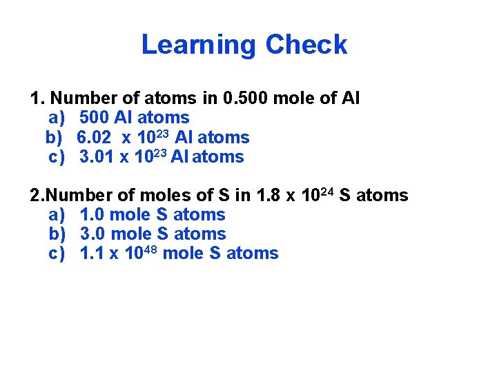 The Basics of Stoichiometry and Mole Calculations References