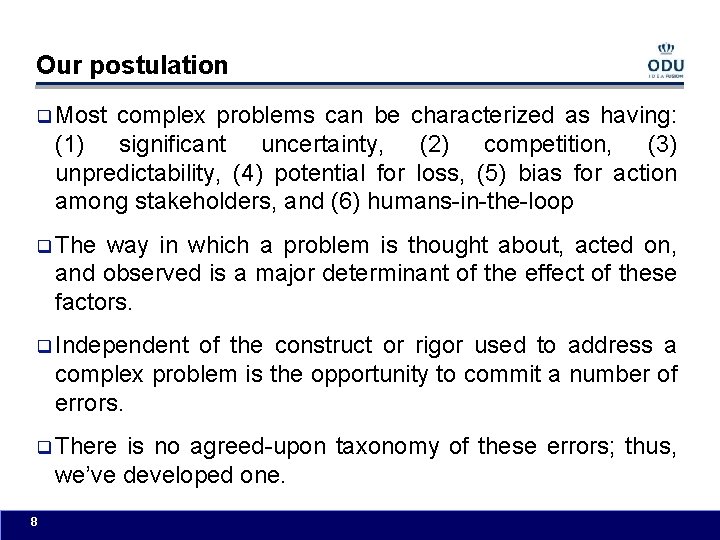 Thinking systemically about complex systems and decision making