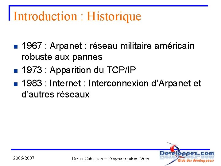 Cours de programmation web ENSAE 2006 2007 20062007