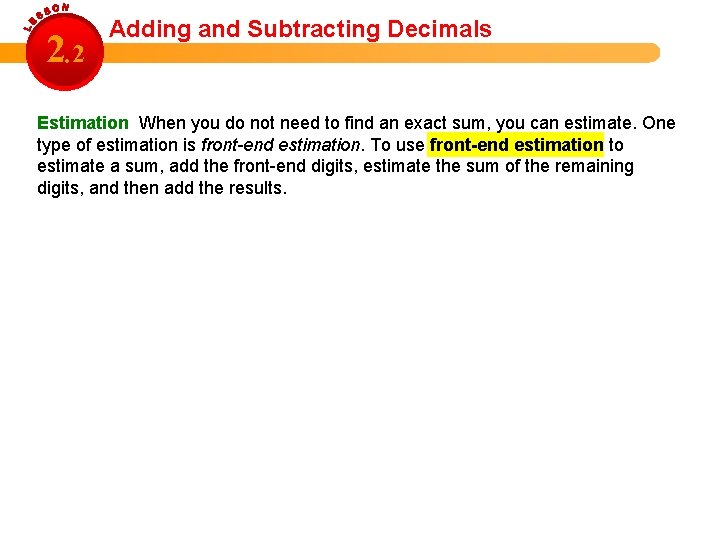 2 2 Adding and Subtracting Decimals Activity You
