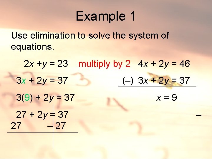 Algebra 1 Notes Lesson 7 4 Elimination Using