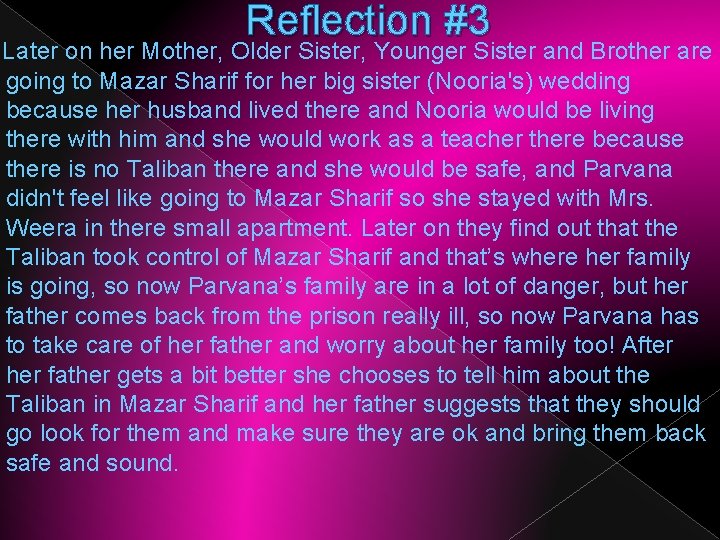 THE BREADWINNER Characters ParvanaMain Character Mother Father ...