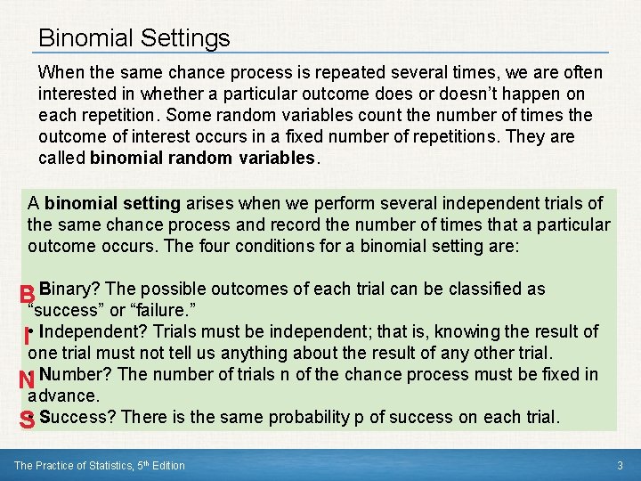 CHAPTER 6 Random Variables 6 3 Binomial and